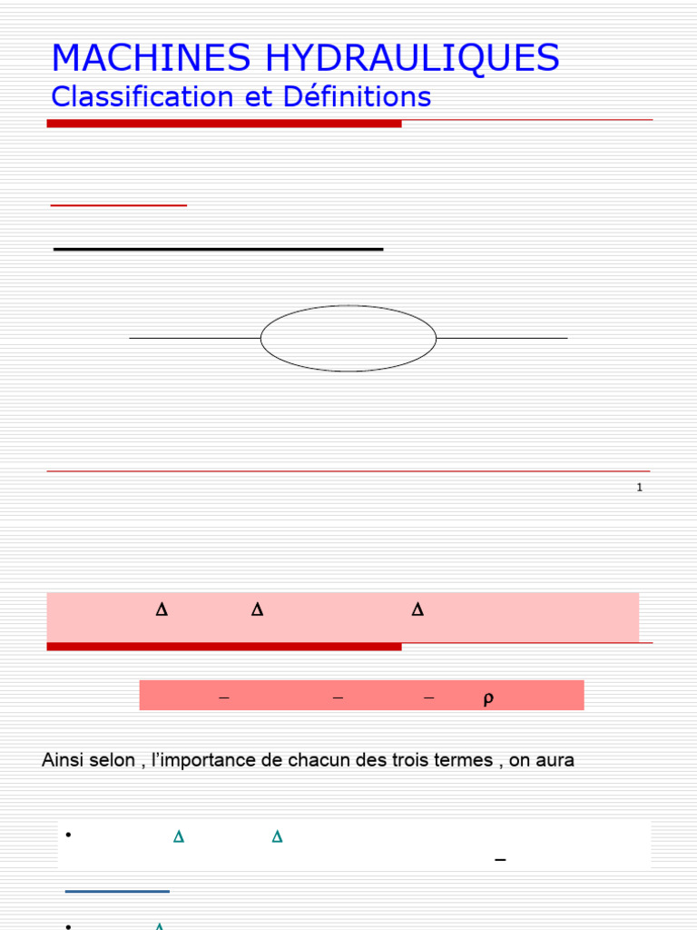 MACHINES HYDRAULIQUES Classification Et Définitions | PDF