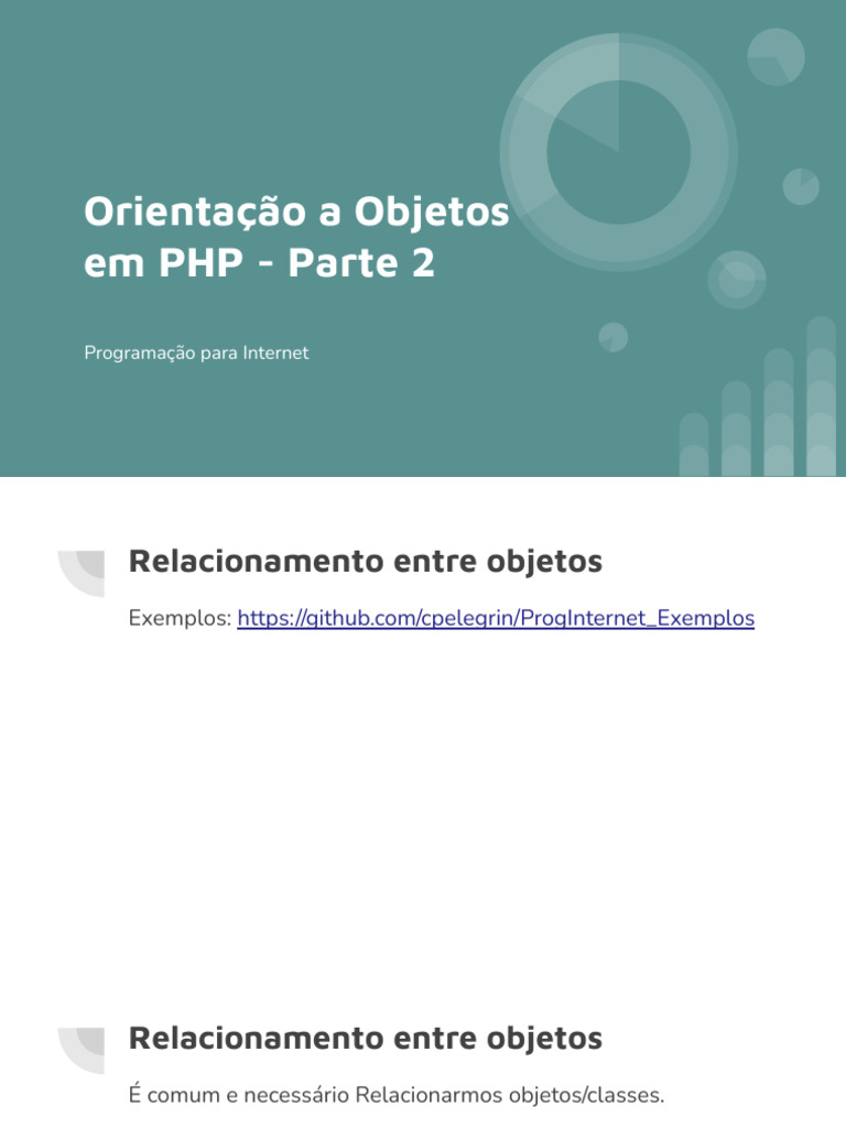 Orientação A Objetos Em Php Parte 2 Aula 6 Pdf