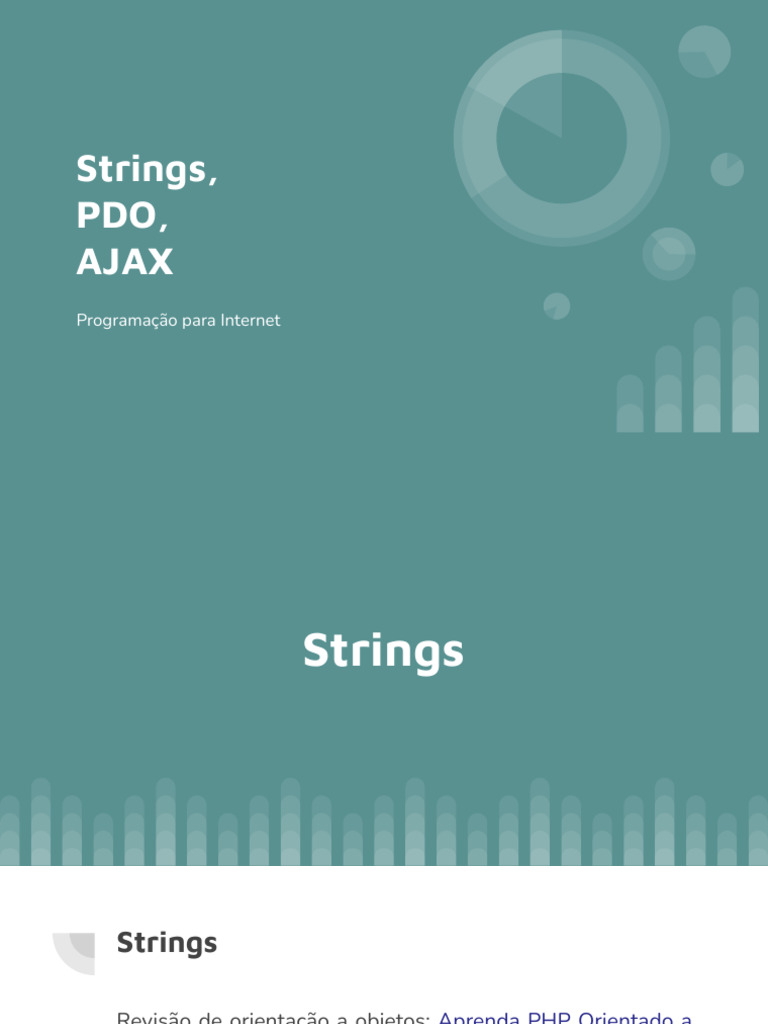 Strings em PHP - PDO - AJAX - Aula 7 | PDF Strings em PHP - PDO - AJAX - Aula 7 | PDF