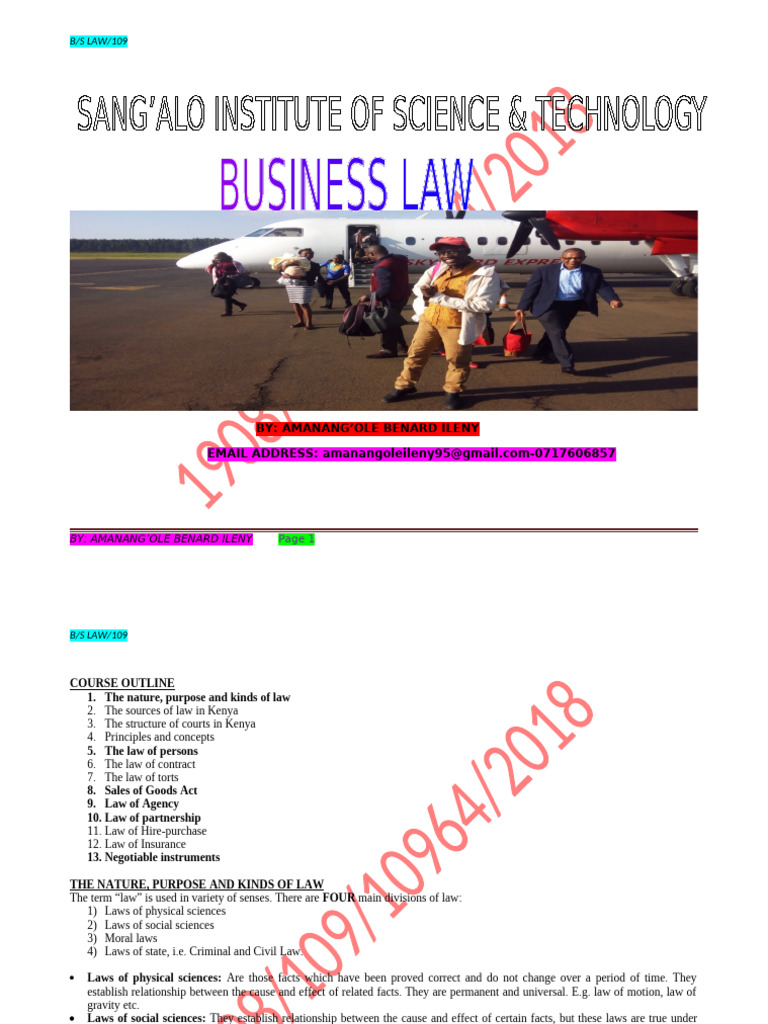 Business law notes 2nd option. | PDF