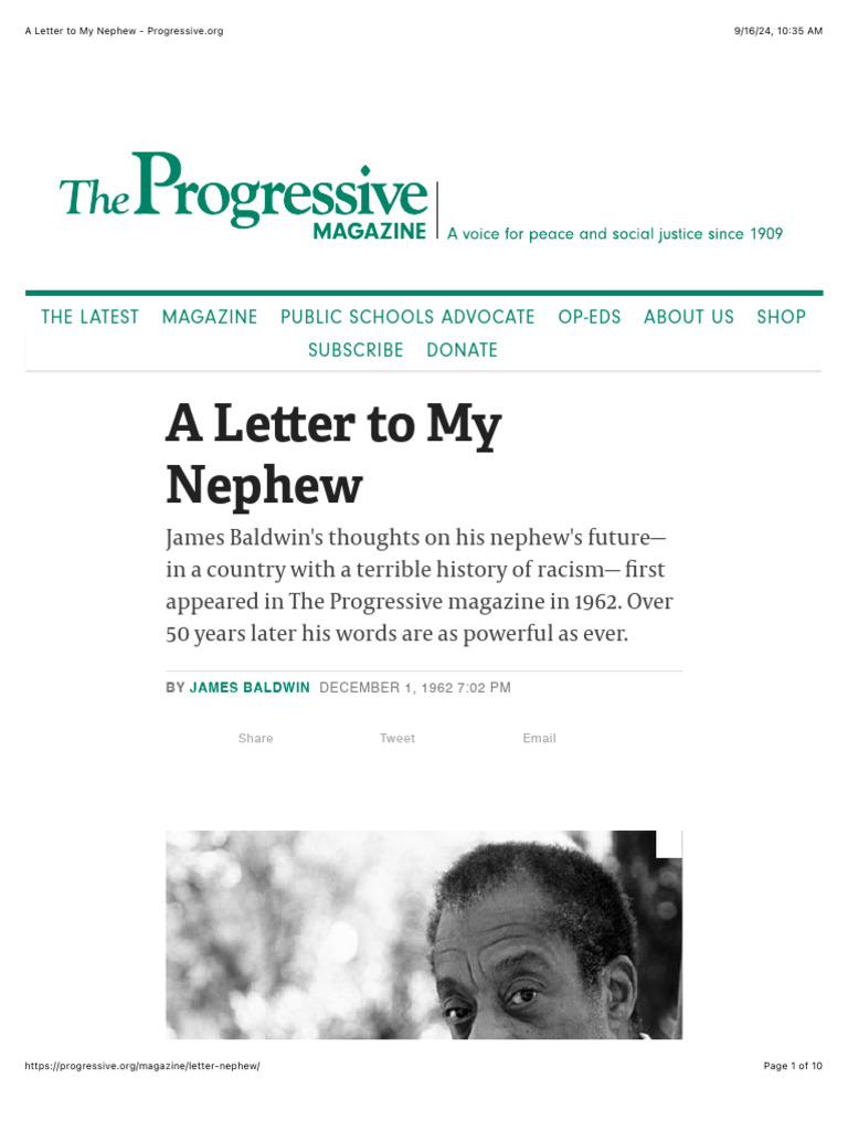 A Letter to My Nephew - Progressive | PDF