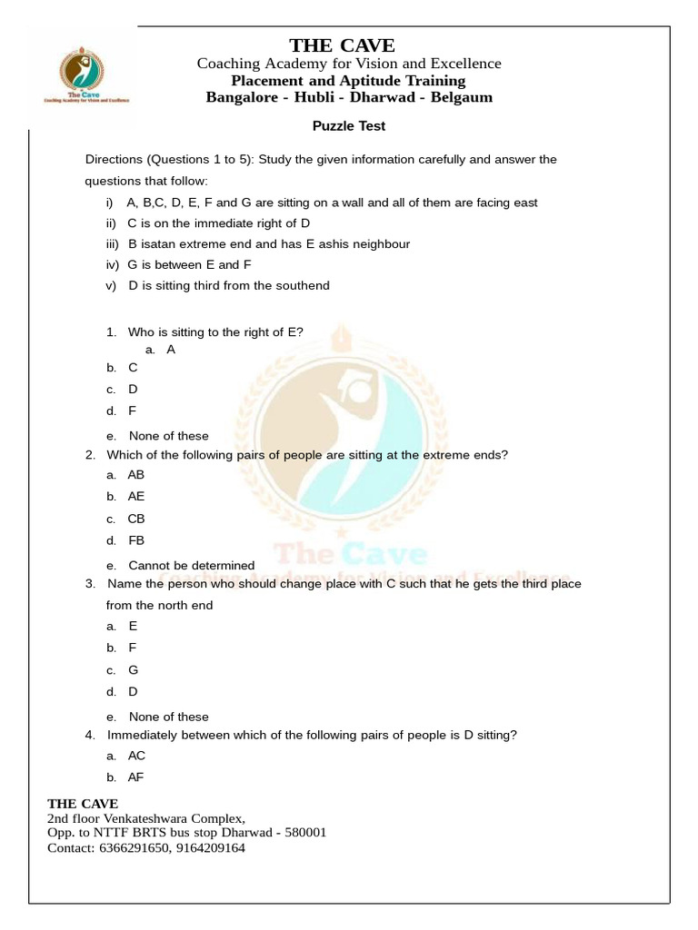 Puzzle Test | PDF