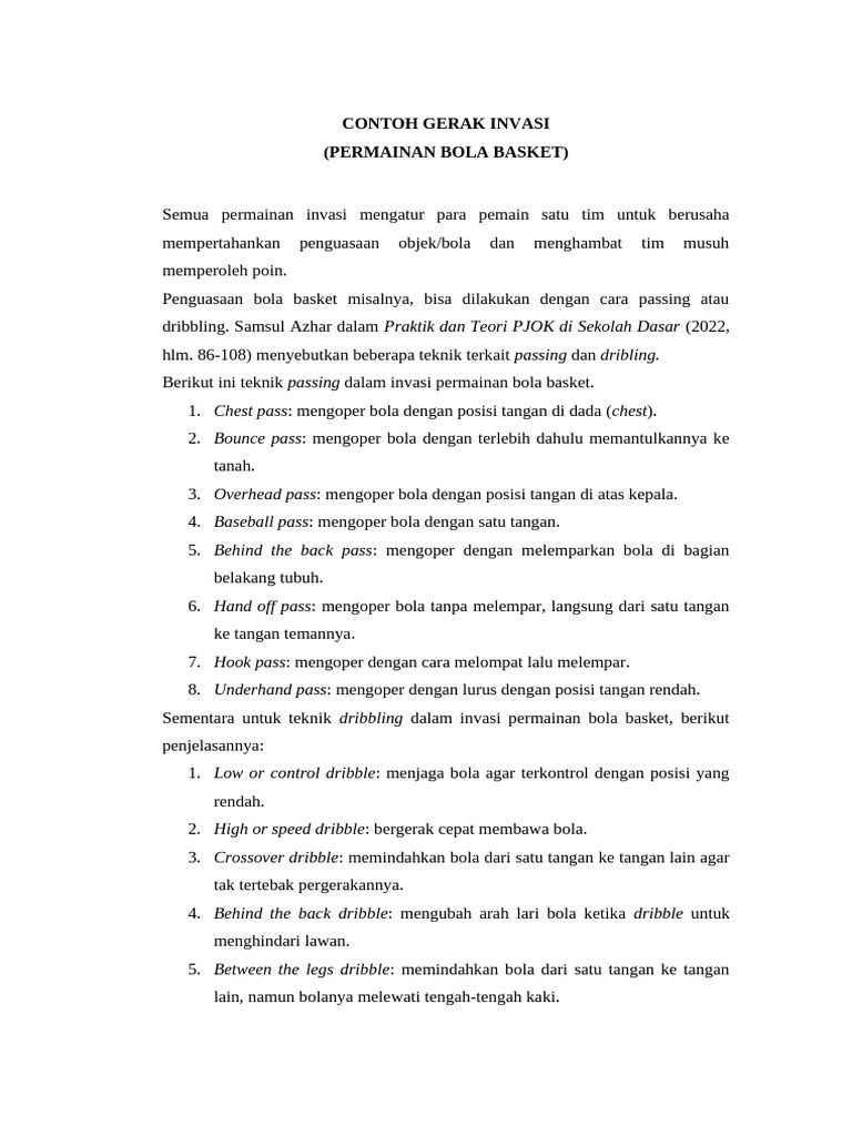 Contoh Gerak Invasi | PDF