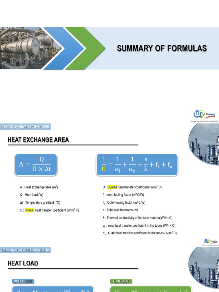Heat Exchanger Design Formulas | PDF | Heat Exchanger | Science & Mathematics