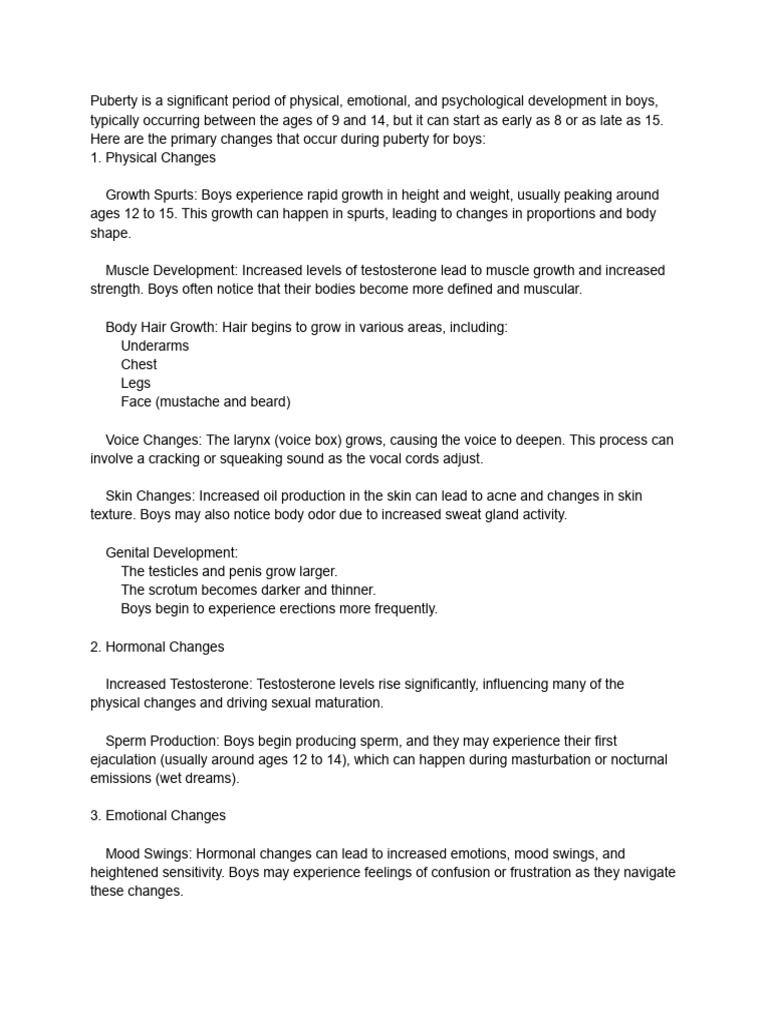 Puberty Guide for Boys | PDF | Puberty | Lifestyle