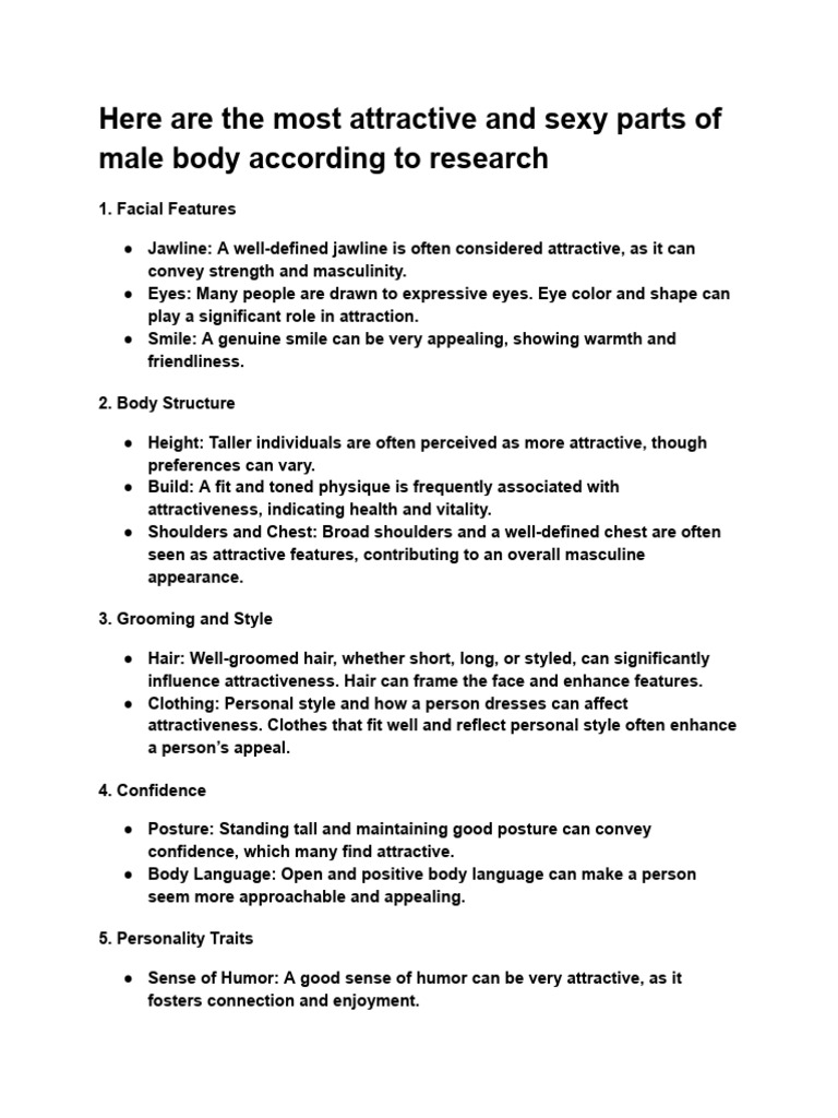 Most Attractive Male Body Features | PDF
