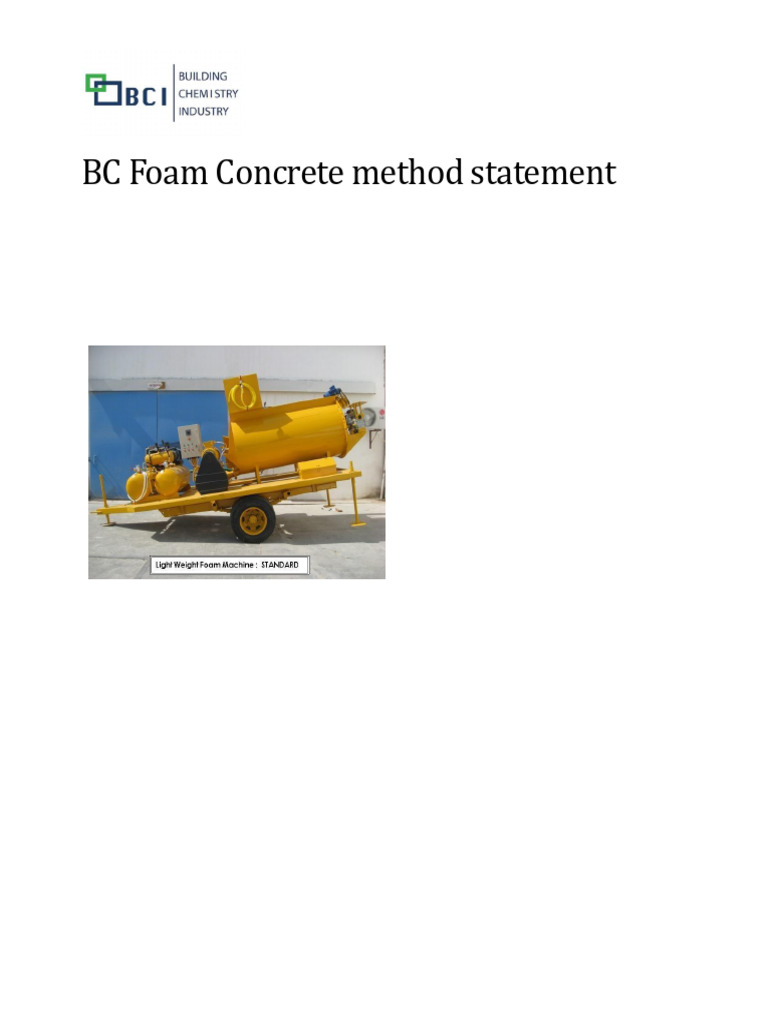 BC Foam Con -1 Method | PDF