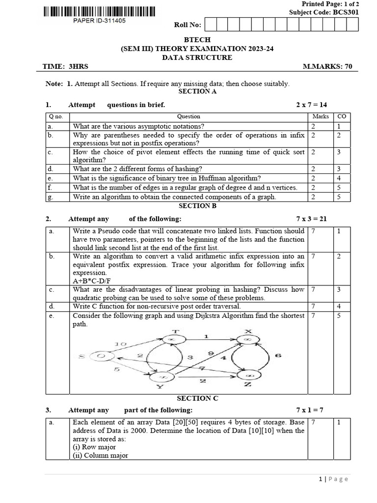 Bcs301 Data Structure | PDF | Time Complexity | Teaching Methods ... Bcs301 Data Structure | PDF | Time Complexity | Teaching Methods ...
