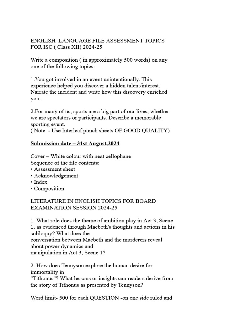 English Project Class 12 | PDF