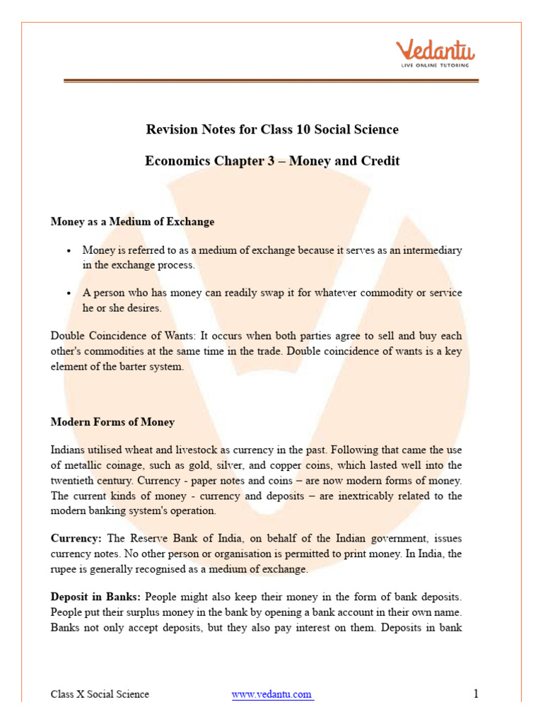 Cbse Class 10 Social Science Economics Chapter 3 Notes | PDF