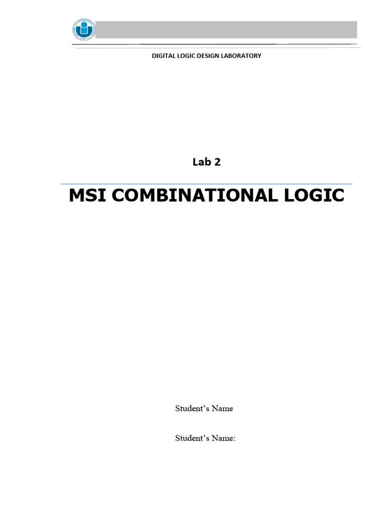 DLD Lab 2 - Msi Combinational Logic | PDF