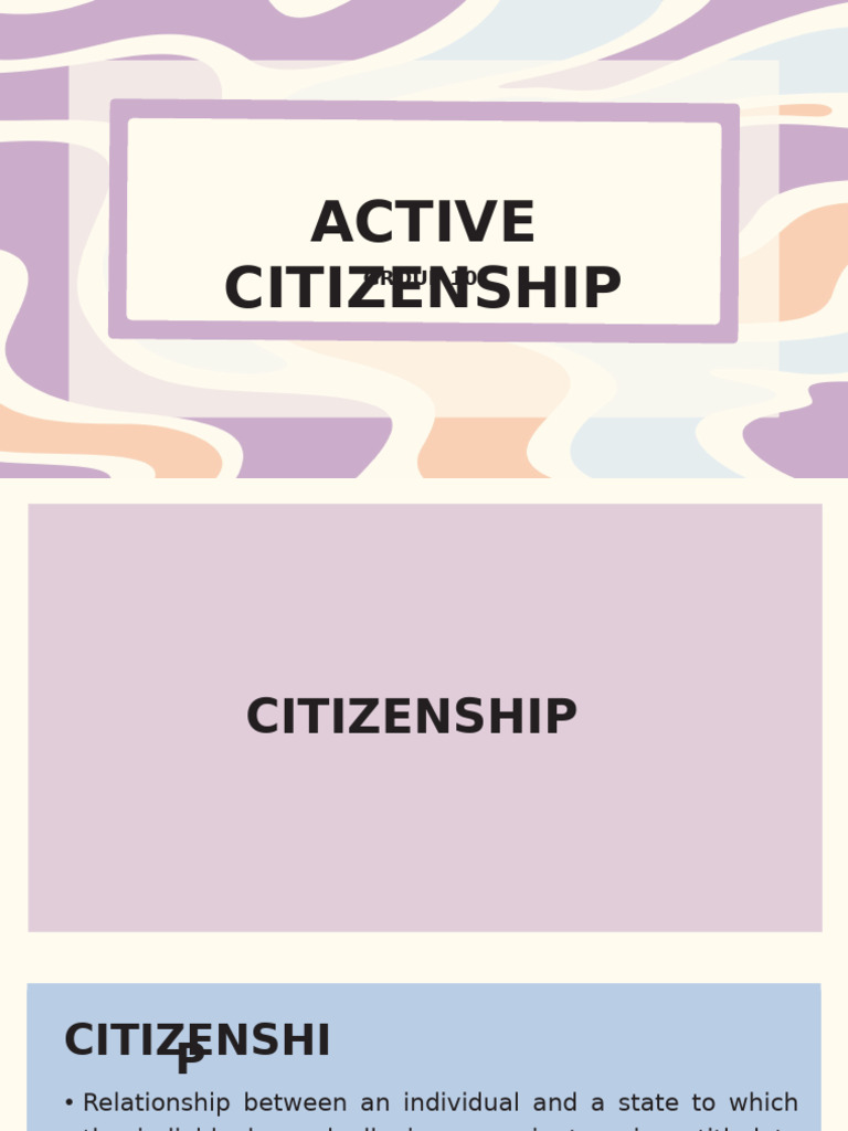 Active Citizenship | PDF