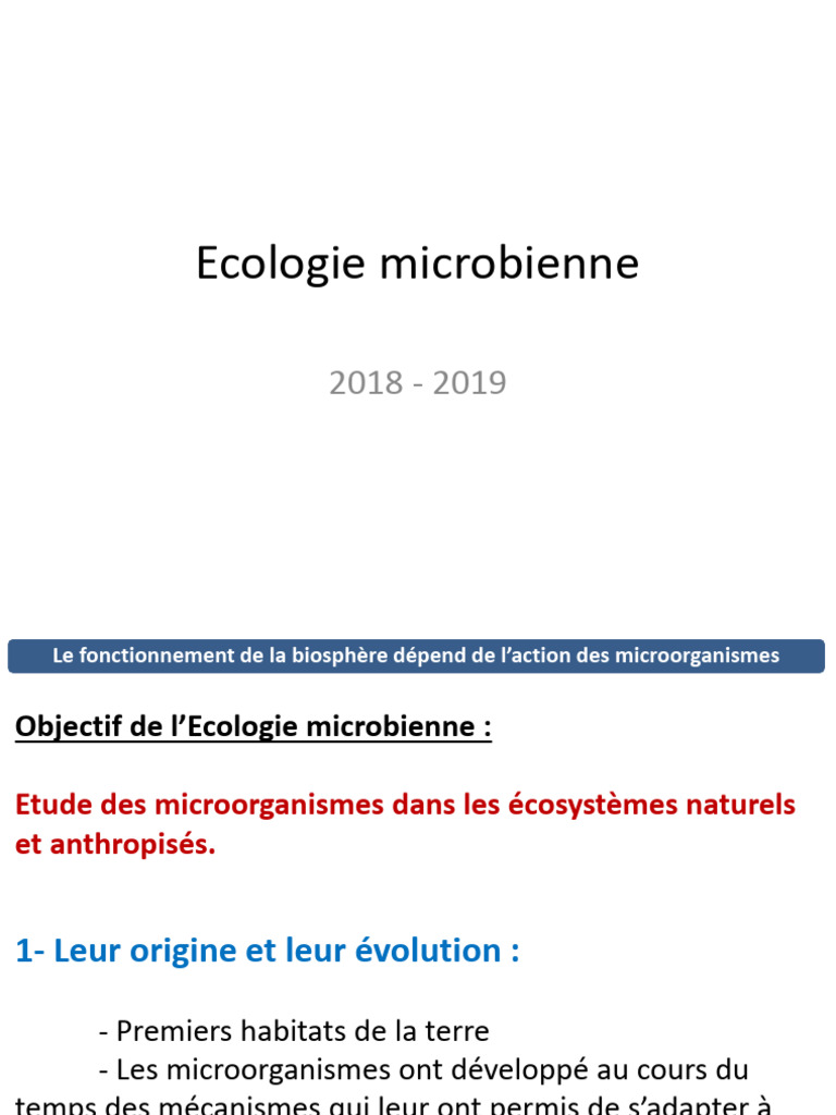 Ecologie Microbienne Cours 20-21 PPTX - 3 | PDF