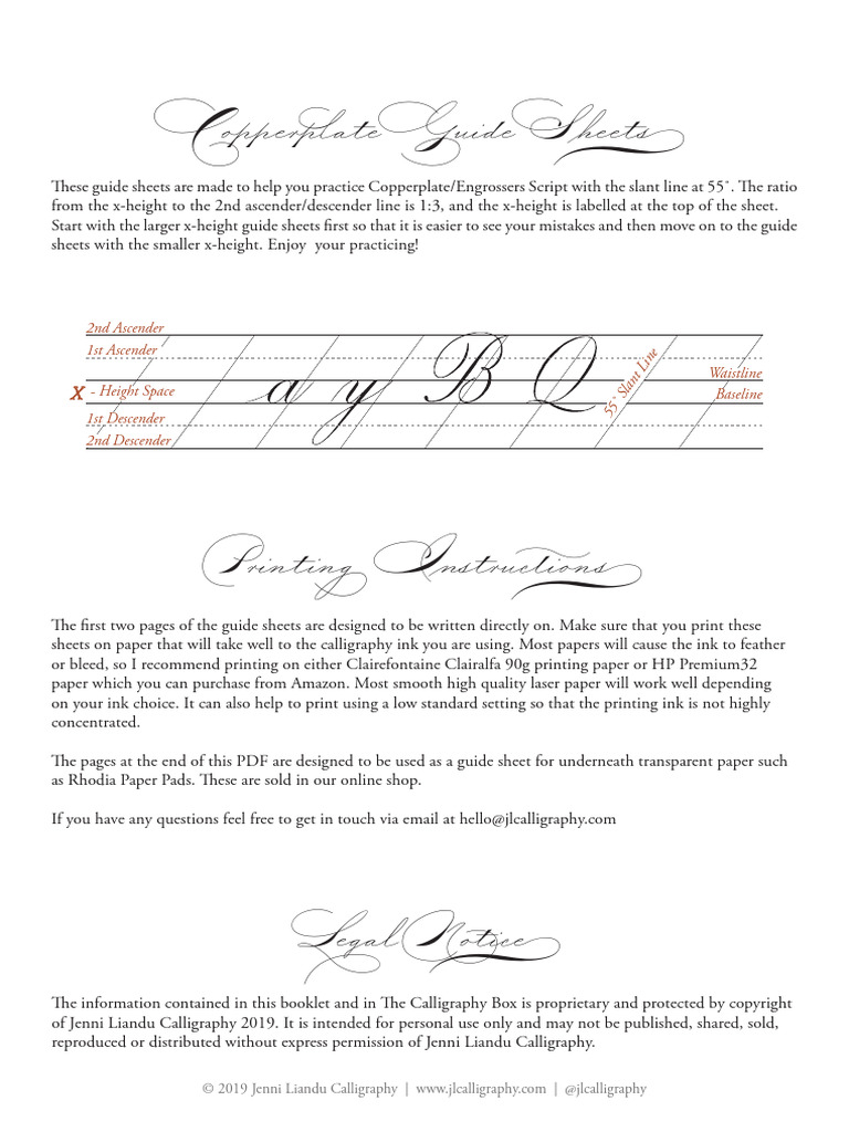 Copperplate Guide Sheets | PDF