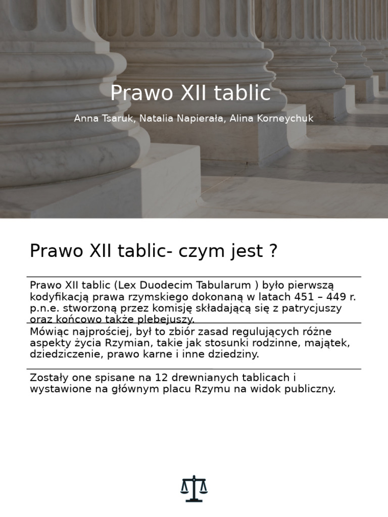 Prezentacja Prawo 12 Tablic Gotowa | PDF