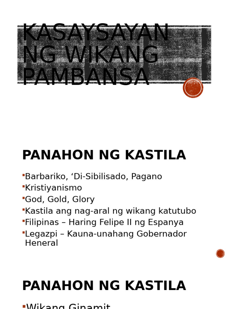 Kasaysayan NG Wikang Pambansa | PDF