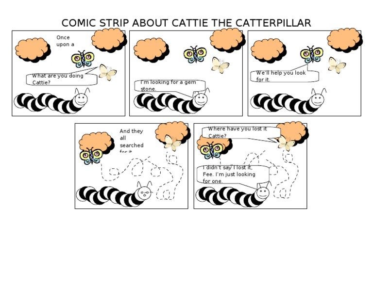 Comic Strip About Cattie The Catterpillar | PDF | Young Adult
