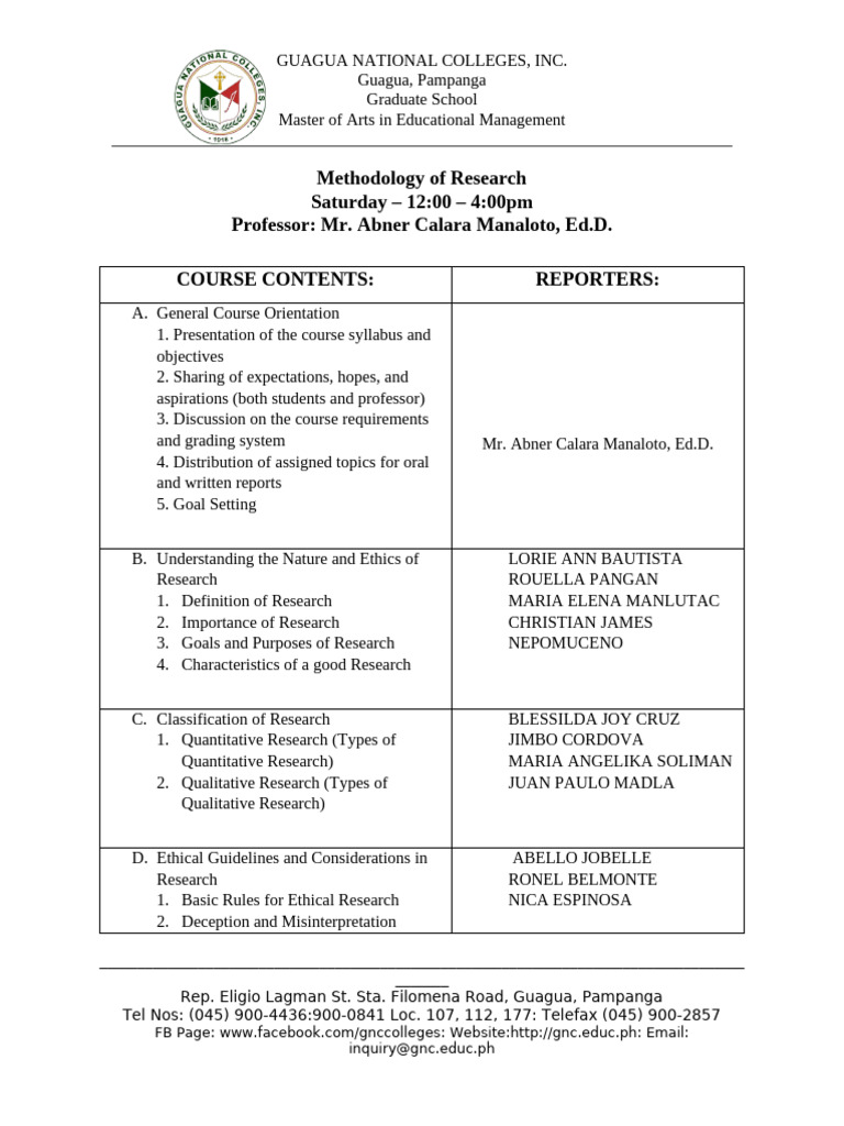 Methodology of Research Topics and Reporters | PDF