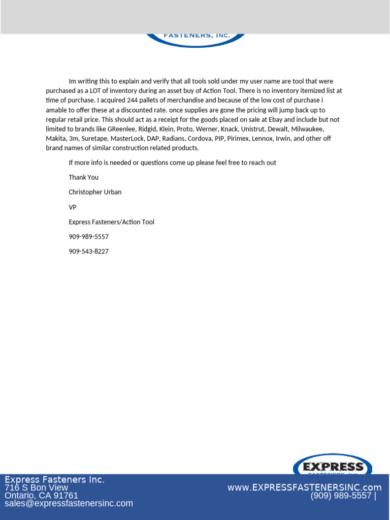 Express Letter Head - Word Document (1) | PDF