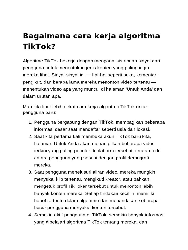 Algoritma Tiktok | PDF