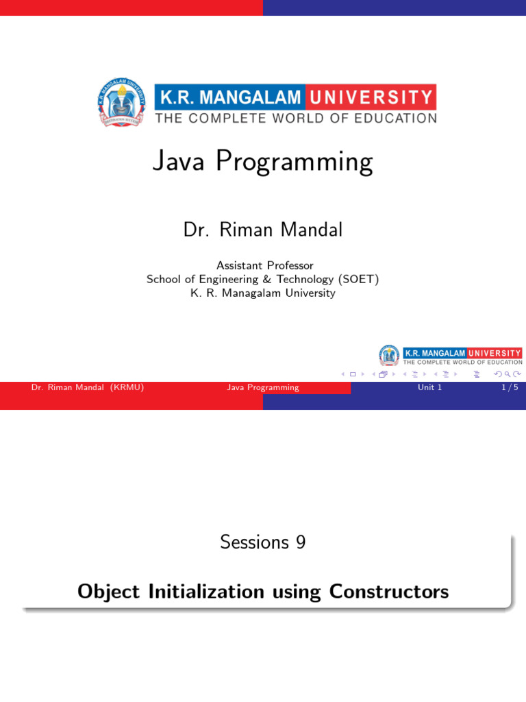 Session 9 - Object Initialization Using Constructors | PDF