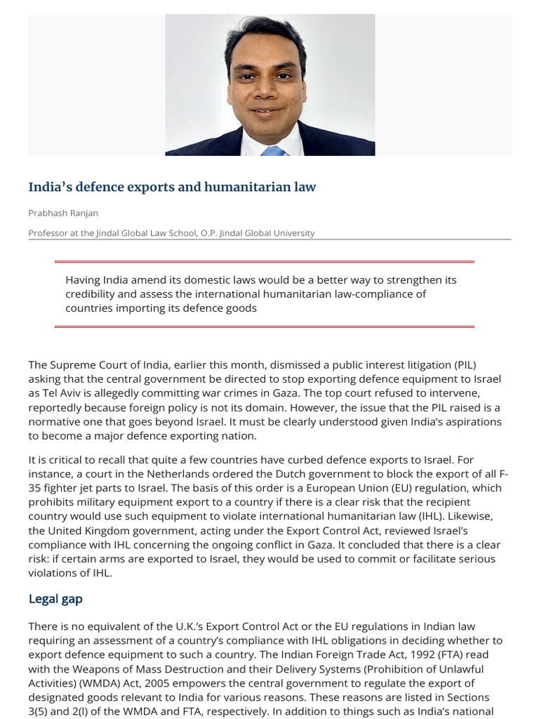 The Hindu e-Paper Document IHL and weapon export | PDF