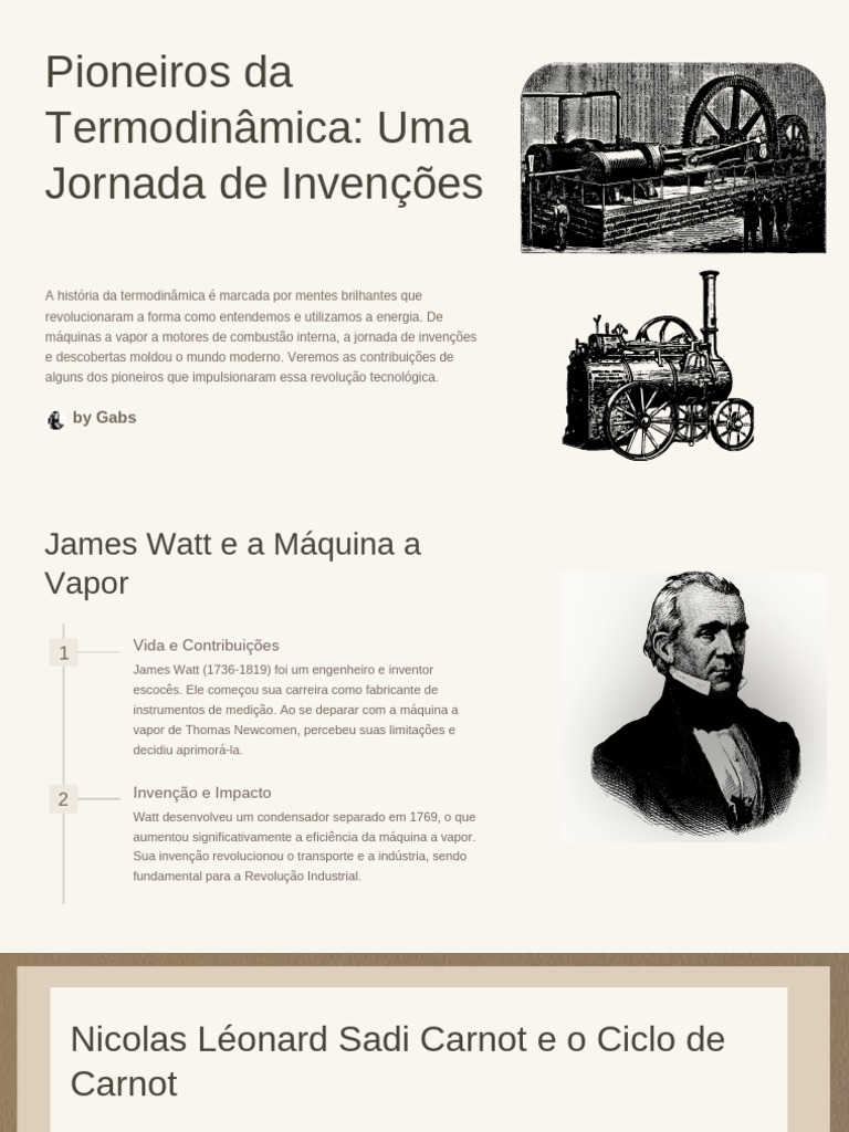 Pioneiros Da Termodinamica Uma Jornada de Invencoes - PPTX - 20240912 - 020047 - 0000 | PDF