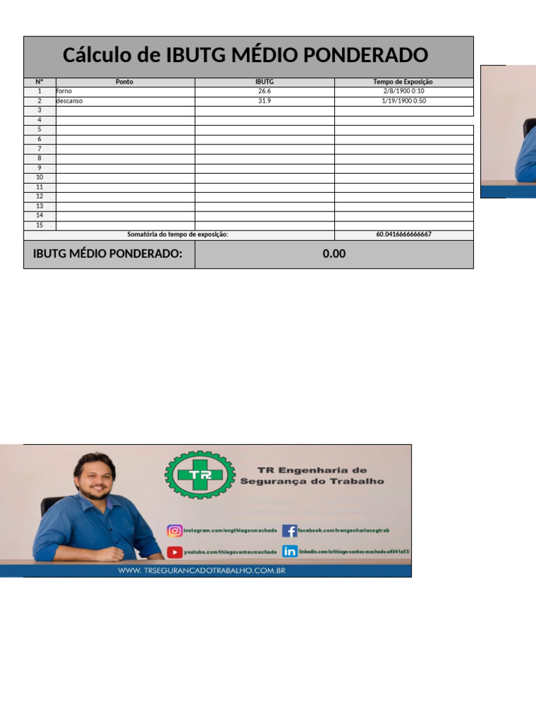 Planilha de Cálculo de IBUTG Médio Ponderado | PDF | Ciencia y matemáticas