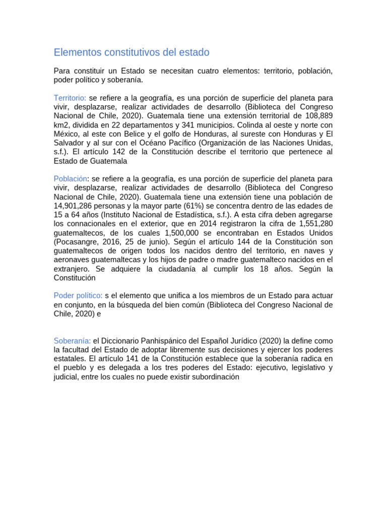 Elementos Constitutivos Del Estado | PDF