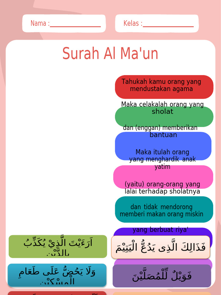 Lembar Kerja PAI Al Ma'un | PDF