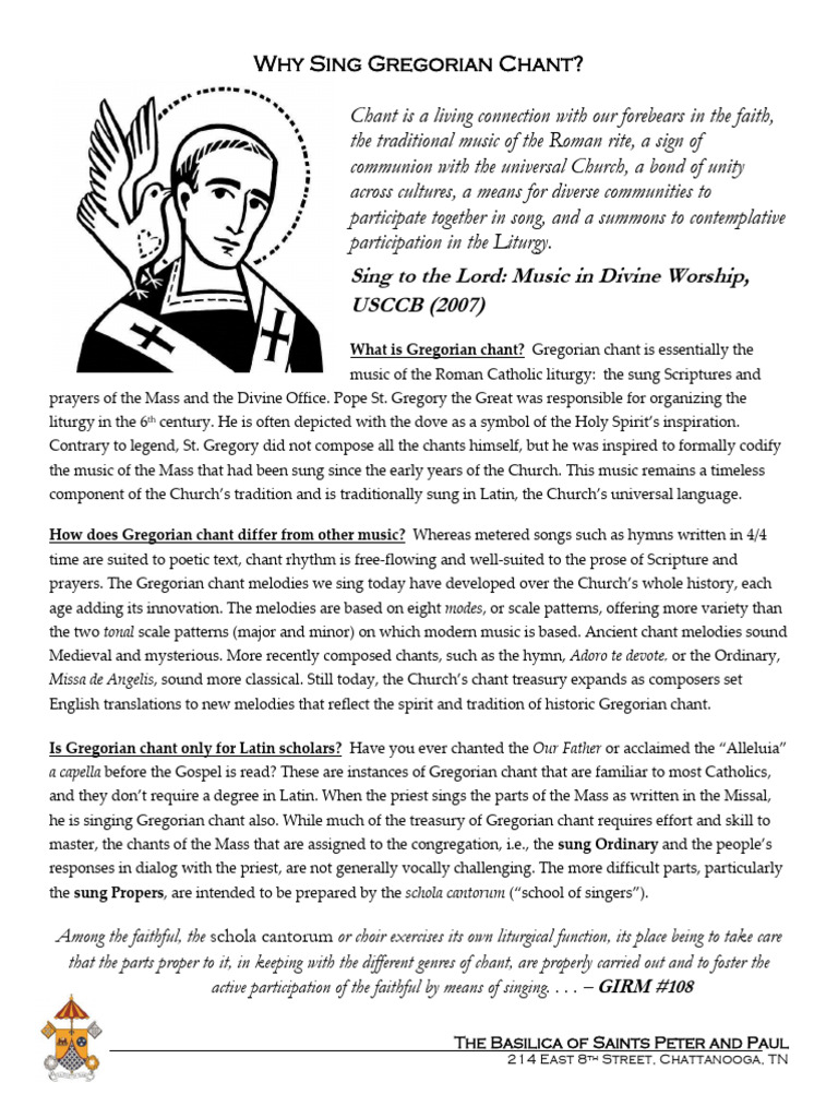 BasilicaHandout GregorianChant | PDF
