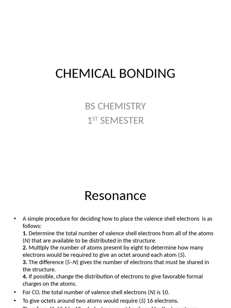 Resonance in Chemical Bonding | PDF | Chemical Bond | Covalent Bond