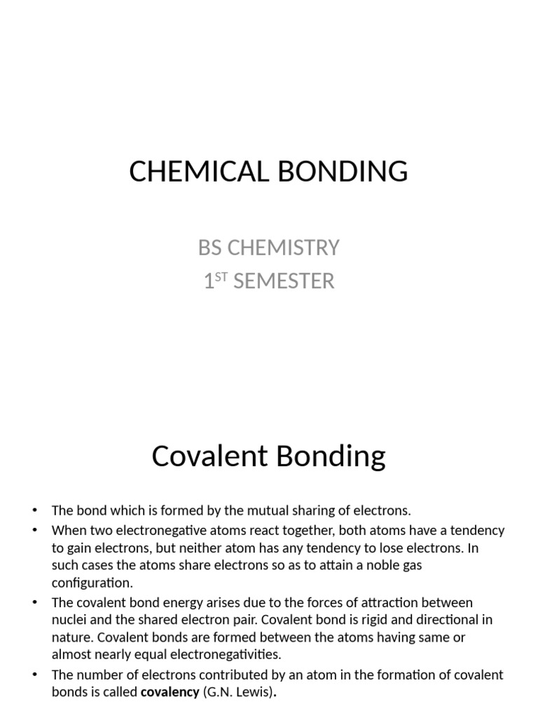 02 CHEMICAL BONDING-COVALENT | PDF