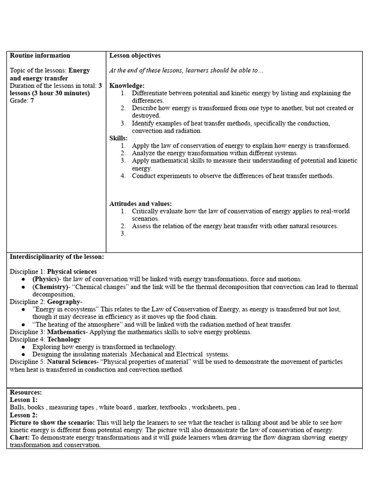 Tutorial 1 Lesson plan template | PDF