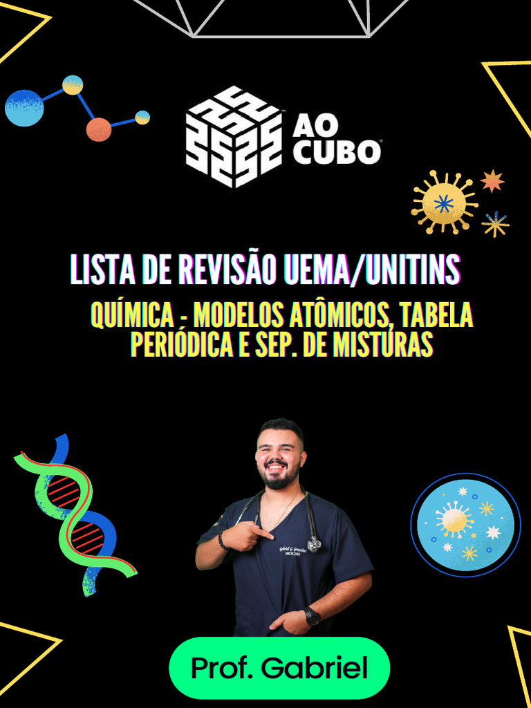Lista 01 - Revisão de Química para A Uema e Unitins - Turma Tradicionais | PDF