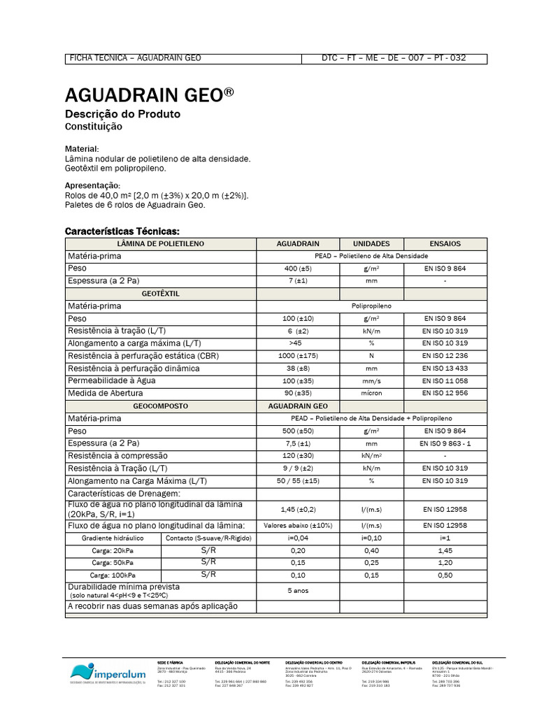 FTPT Aguadrain Geo | PDF