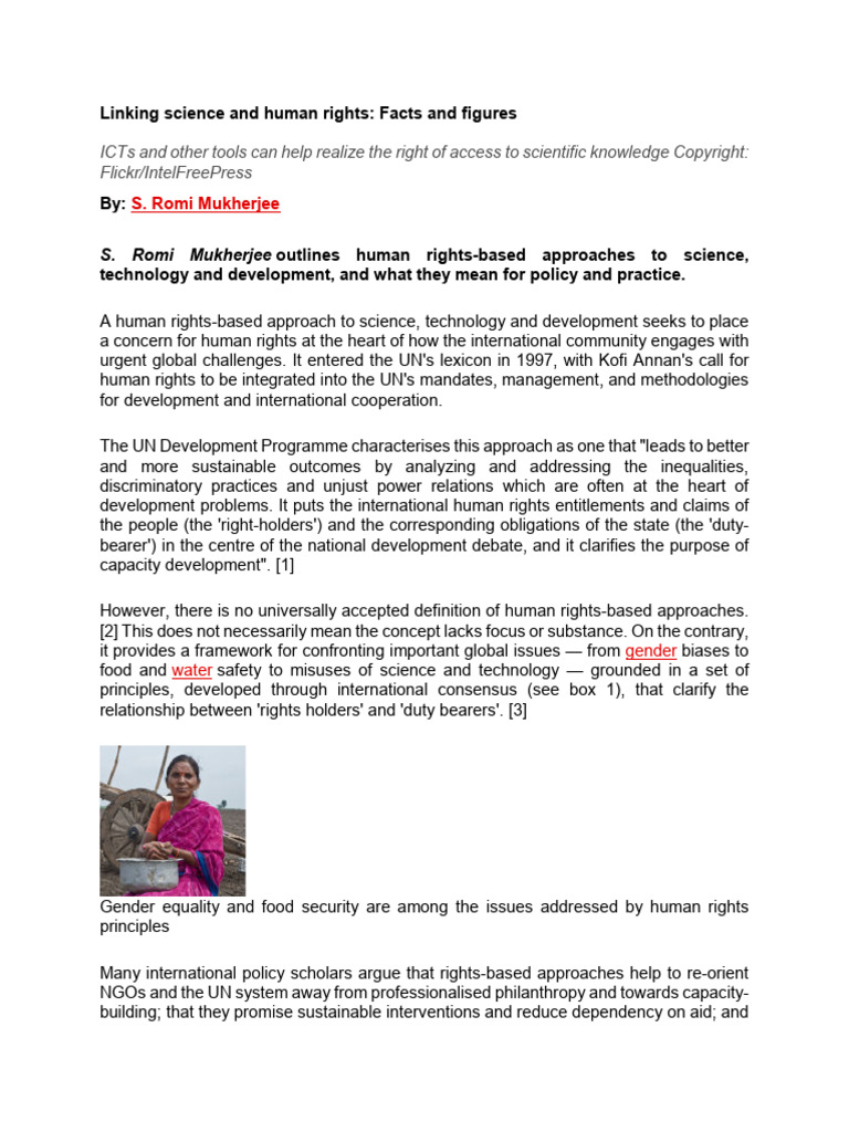 S. Romi Mukherjee Full Article - Linking Science and Human Rights | PDF ...