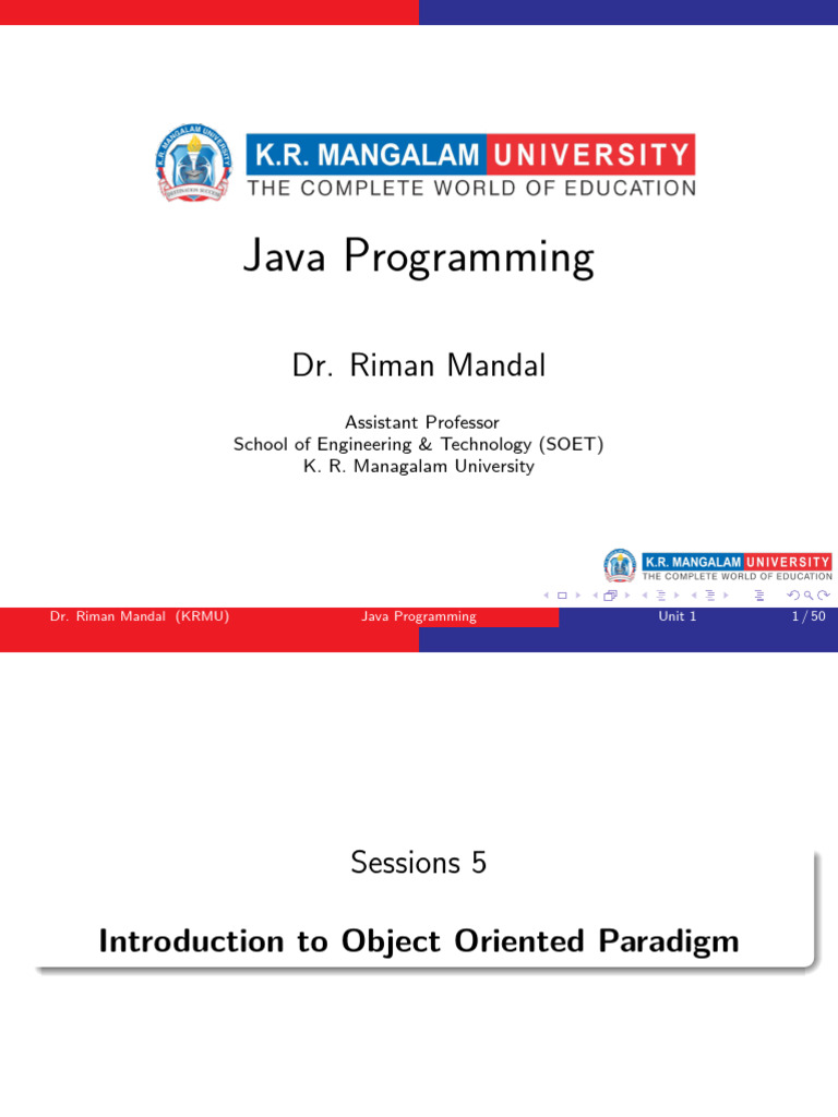 Session 6 - Introduction to Object Oriented Paradigm | PDF
