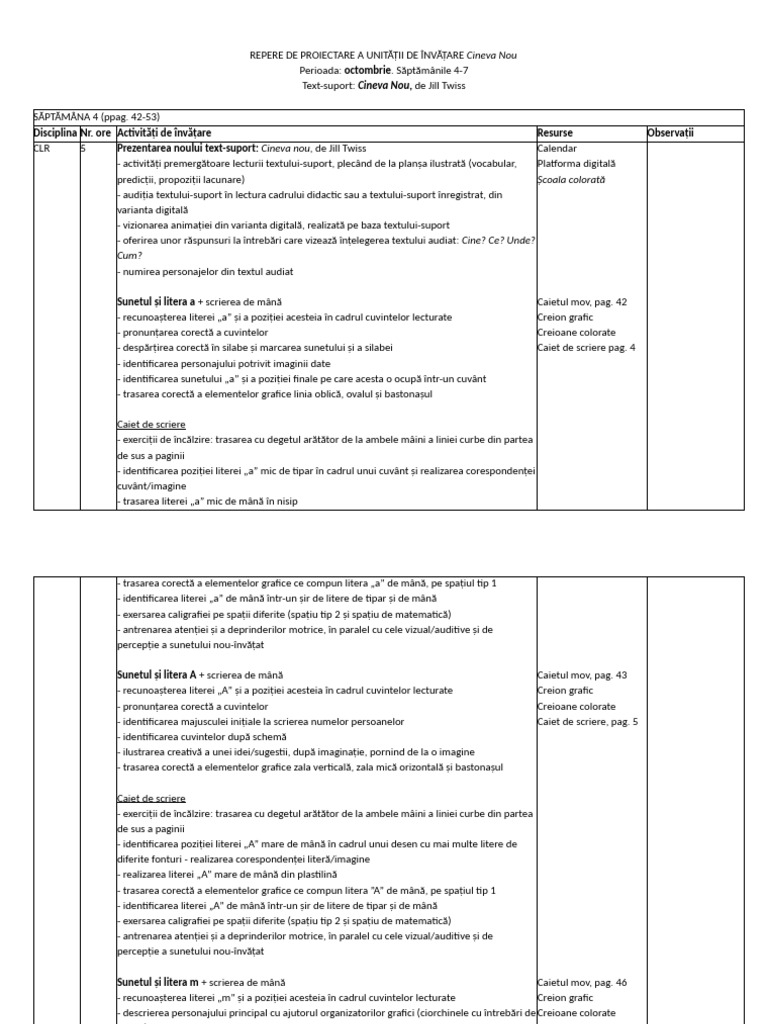 Art Klett - Repere - Proiectare - SC1 - Octombrie | PDF