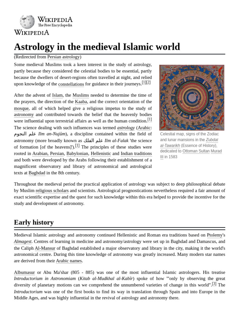 Persian1-Astrology in The Medieval Islamic World - Wikipedia | PDF