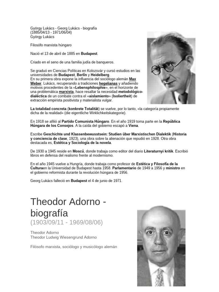 BIOGRAFIA György Lukács | PDF