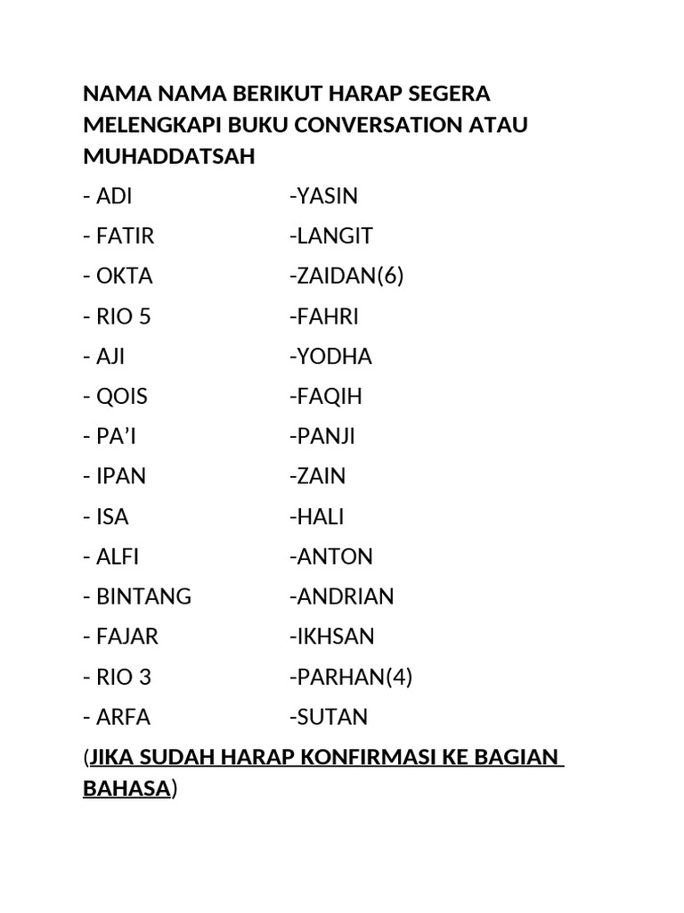 nama nama | PDF
