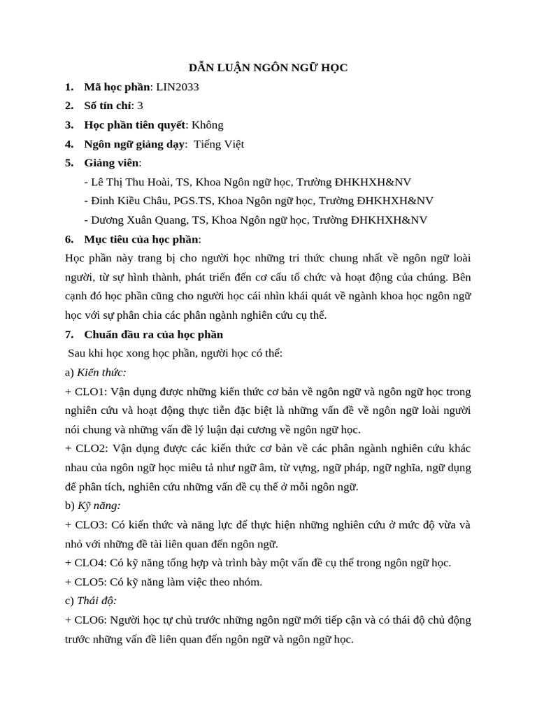 LIN2033 Dan Luan Ngon Ngu Hoc | PDF