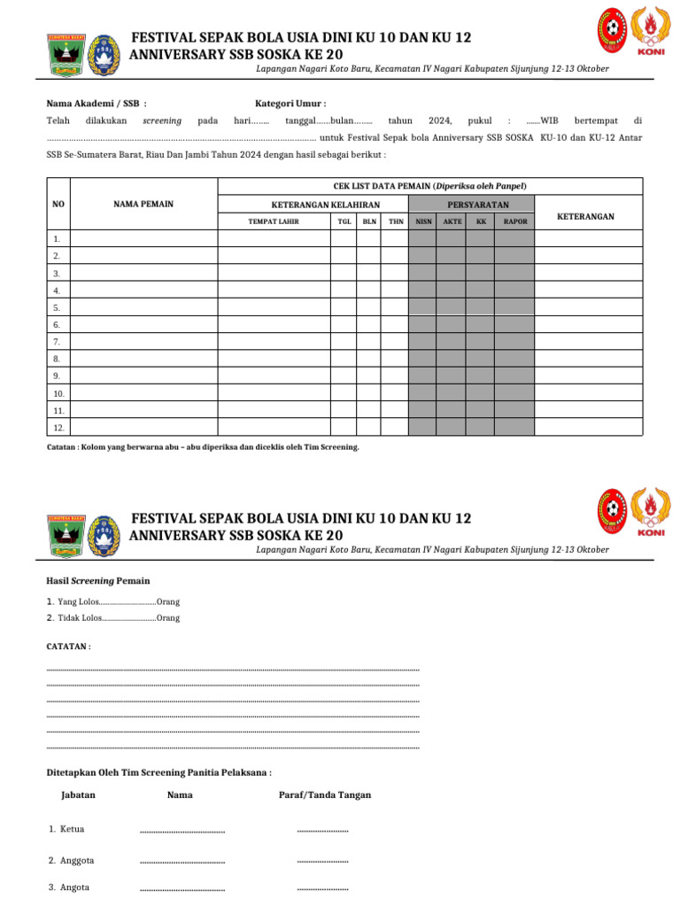 Blangko Screening | PDF