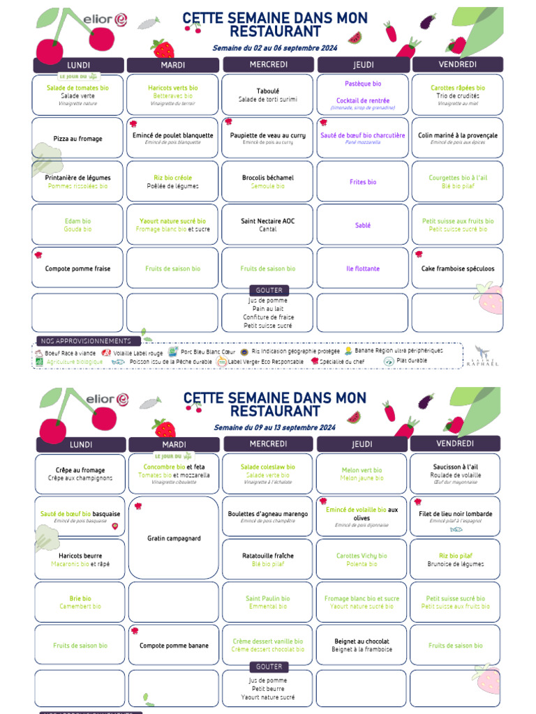 Menus Septembre 2024 3 | PDF