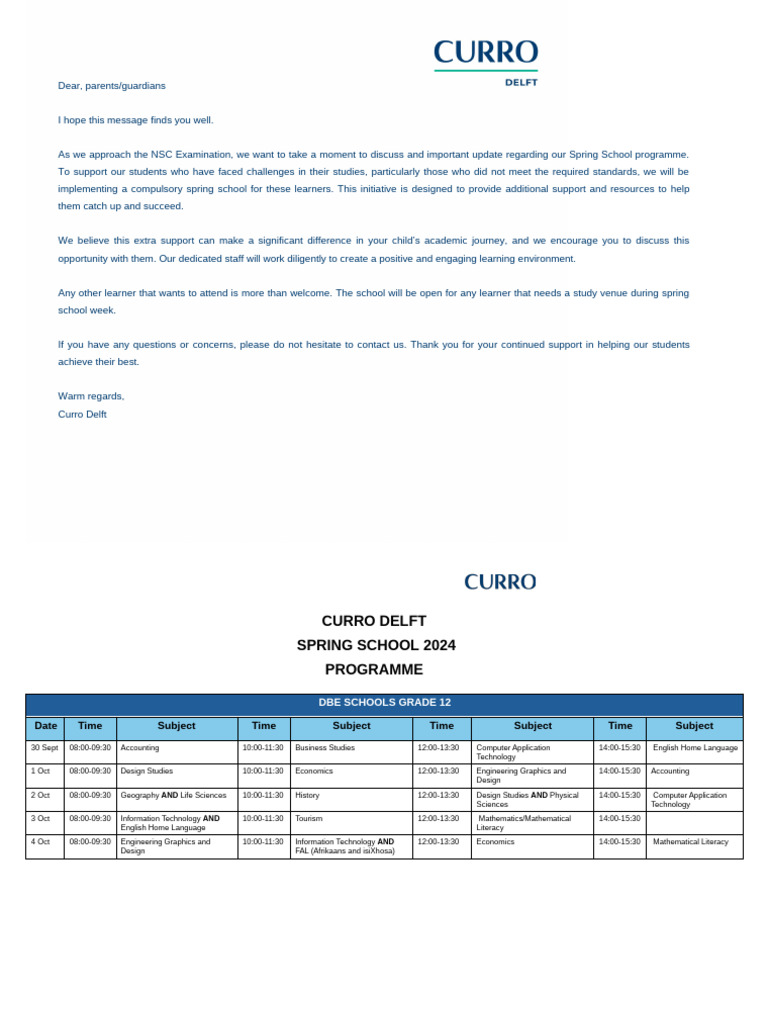 Spring School - Curro Delft 2024 | PDF