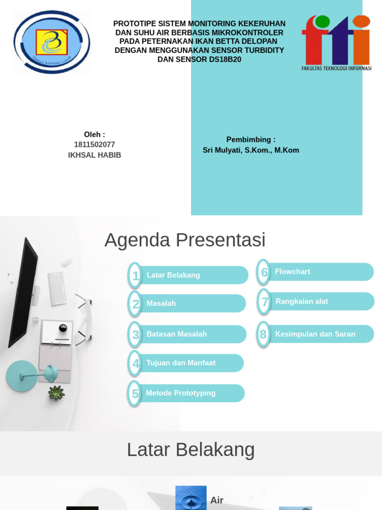 Simple Office Computer View PowerPoint Template | PDF