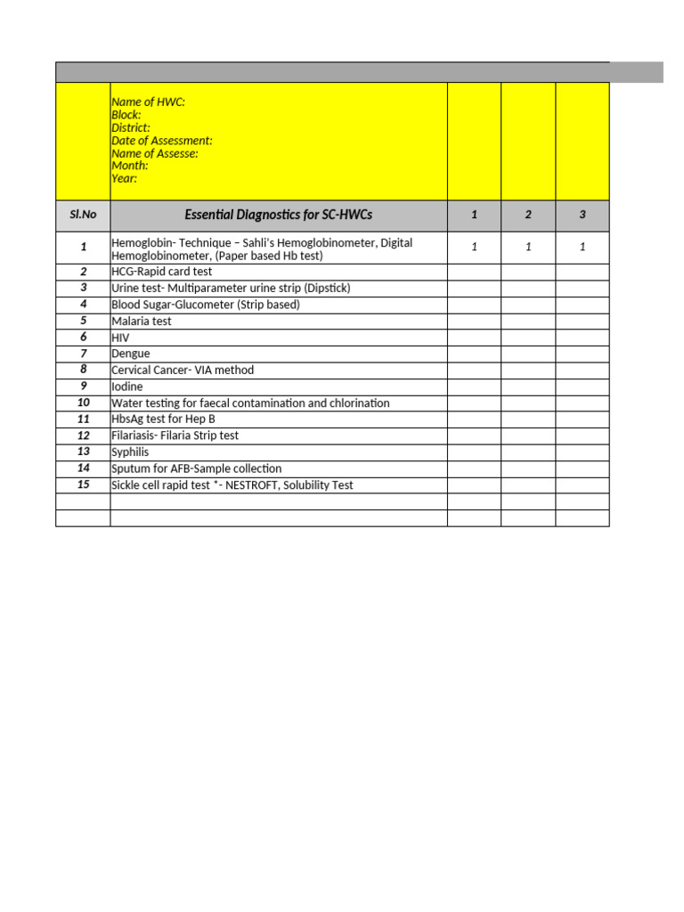 Stock Out Calculation Sheet of HWC Laboratory Test | PDF