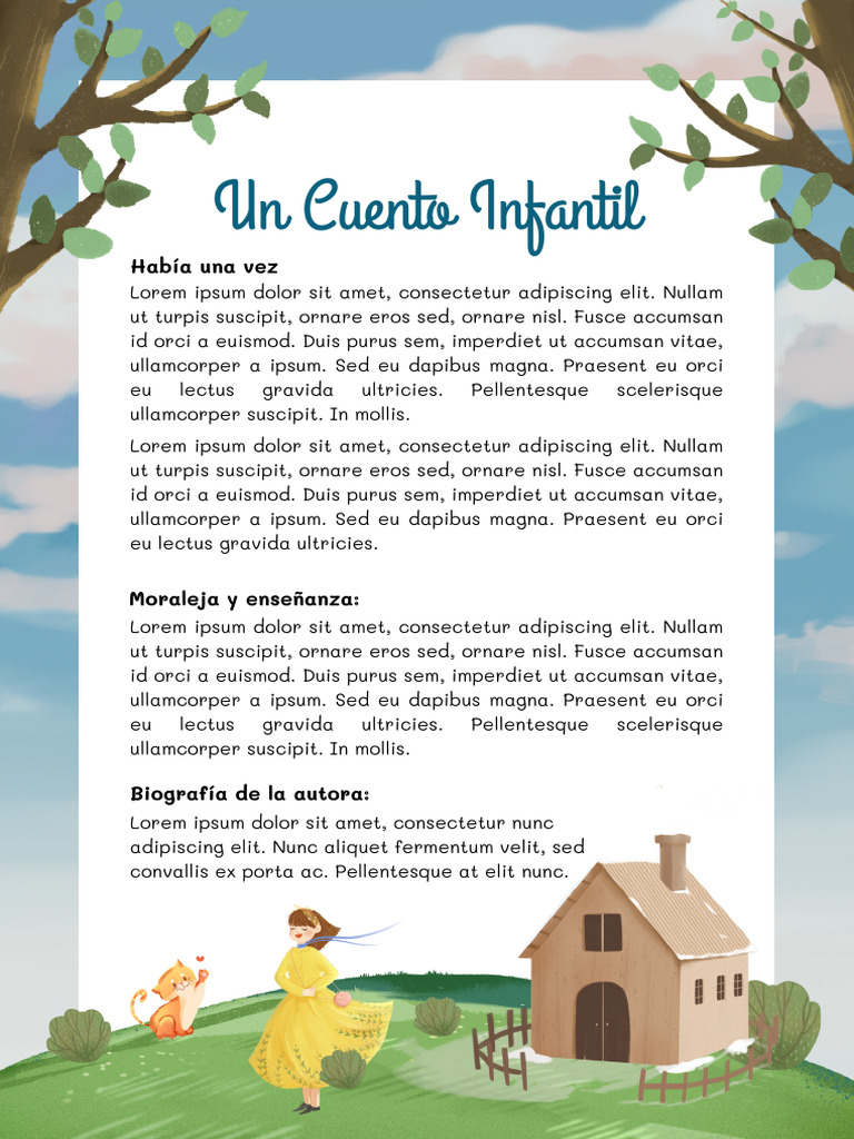 Documento A4 Pagina de Cuento Infantil Bonito Ilustrativo Blanco | PDF