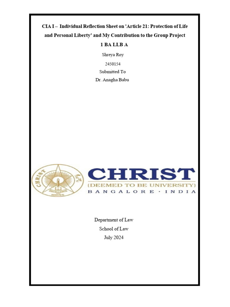 Right To Life and Liberty | PDF